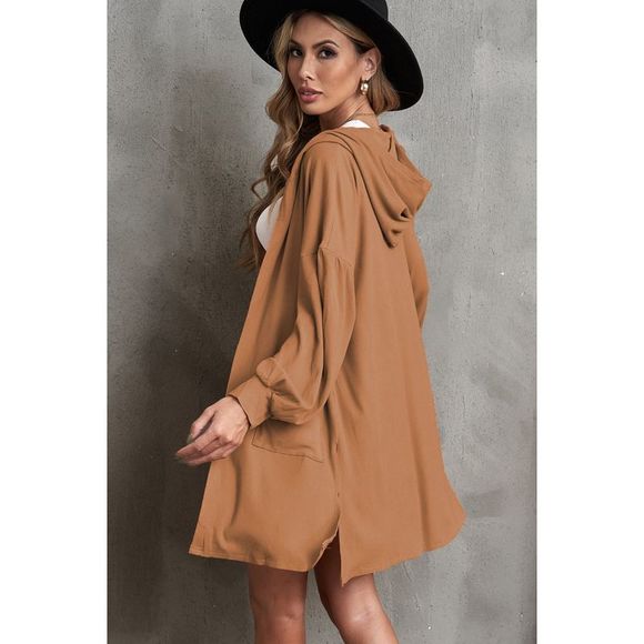Azura Exchange | Tops | Azura Exchange Khaki Side Split Open Front ...